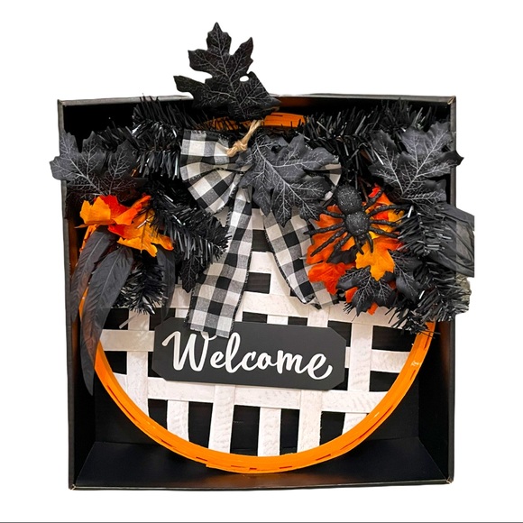 Holiday | Halloween 16 Woven Tobacco Decorative Welcome Wreath Nwt ...